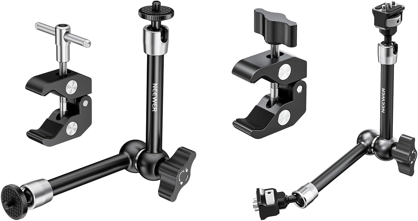 Amazon.com : NEEWER 9.8"/25cm Adjustable Magic Arm with Super Clamp, 1/ ...