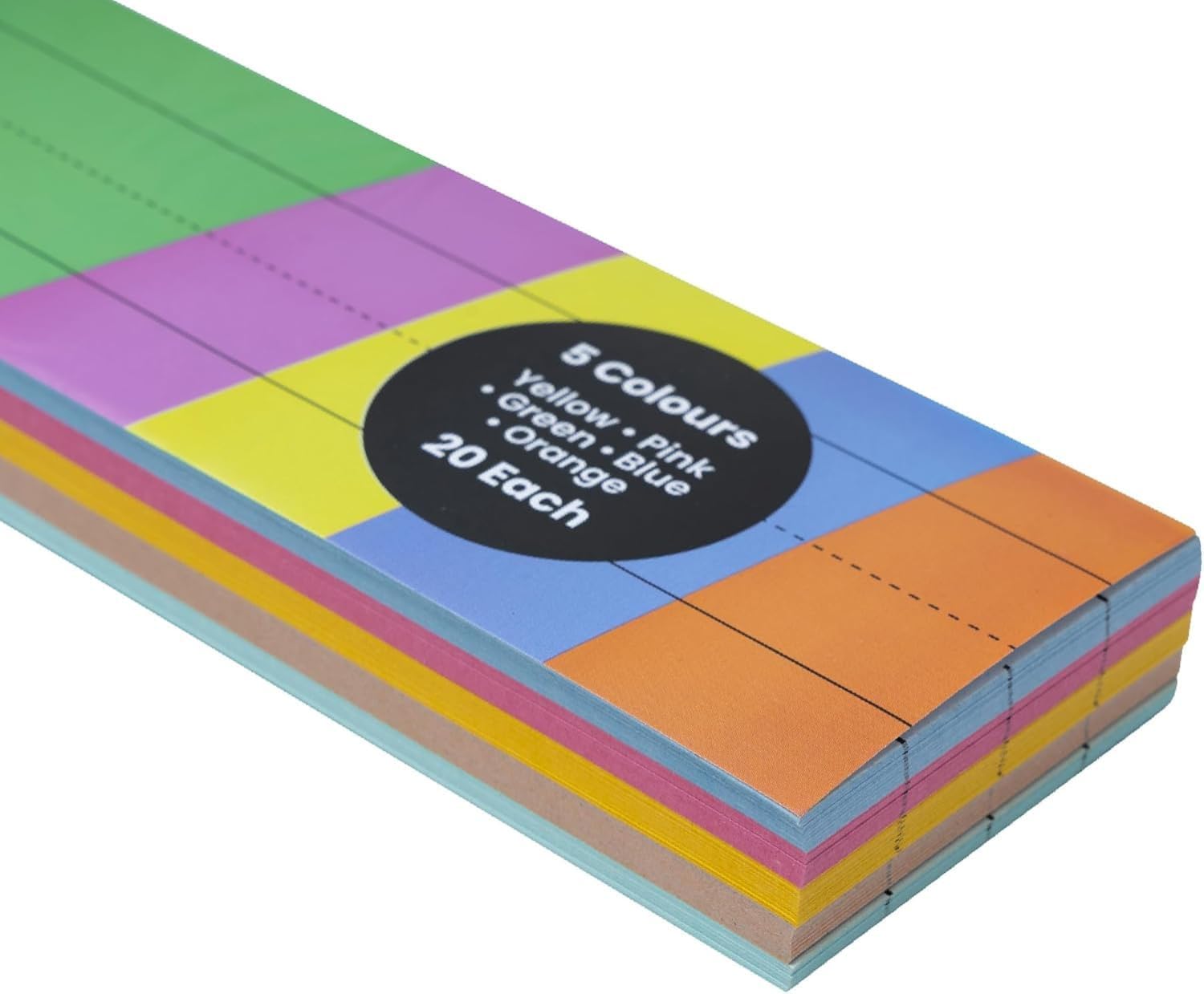 TutorCraft Sentence Strips Paper 3" X 24" (Pack of 100) – 5 Assorted ...