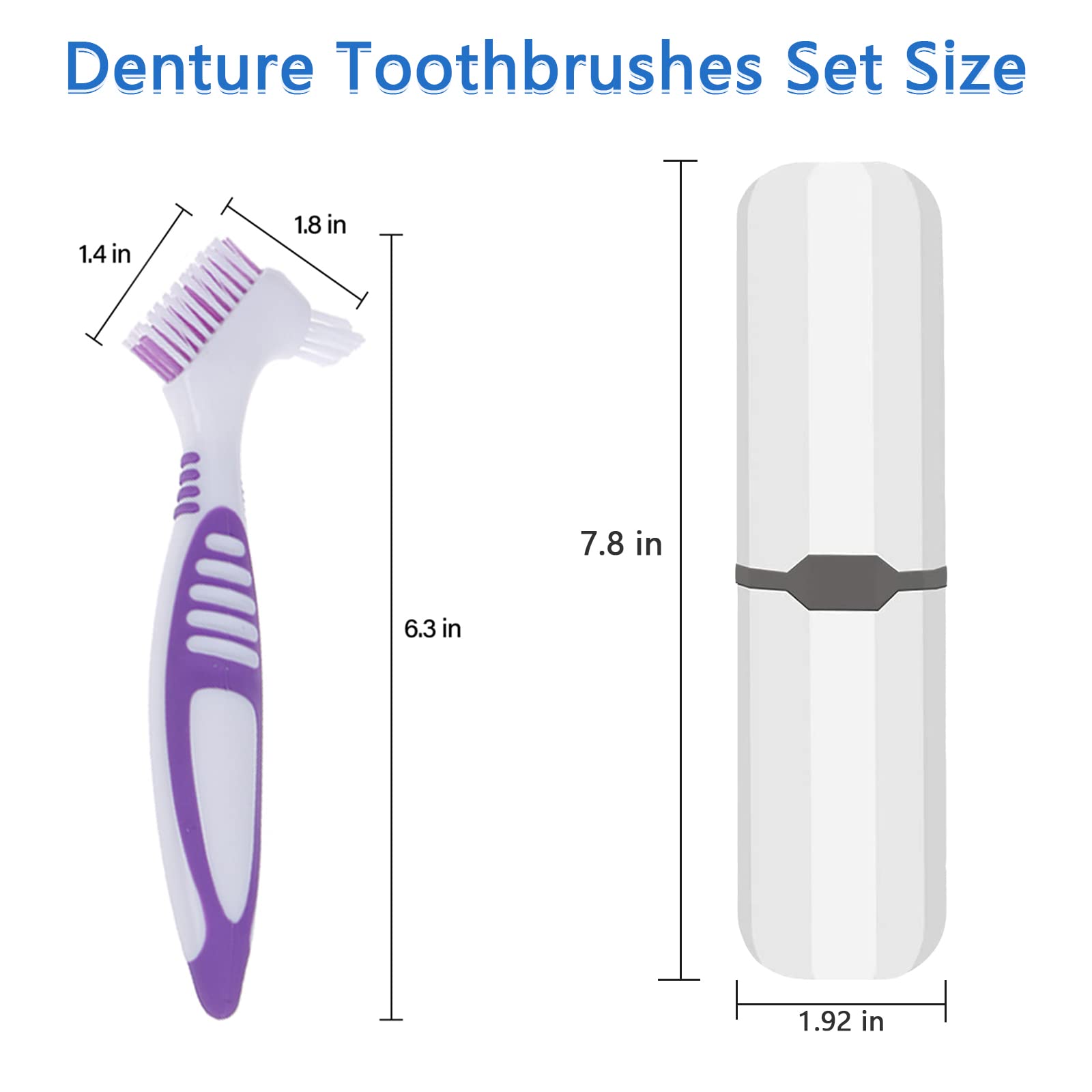 Snapklik.com : Denture Brush, 2 Pieces False Teeth Toothbrush