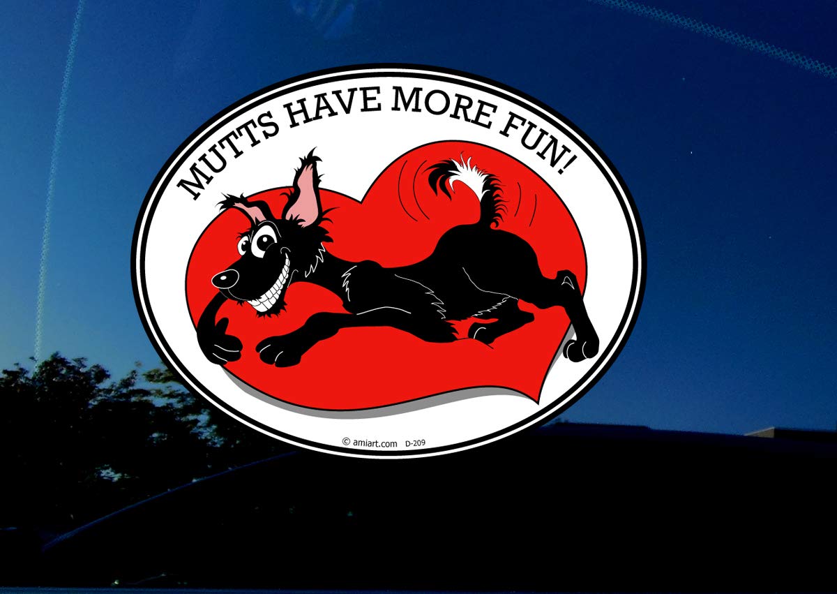 Amazon.com: MUTT Dog Decal Sticker for Cars- Mutts Have More Fun! I ...