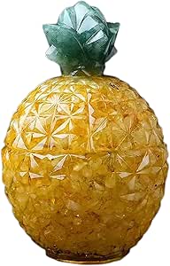 Amazon.co.jp: Natural Citrine Pineapple Statue, Resin Crushed Crystal ...
