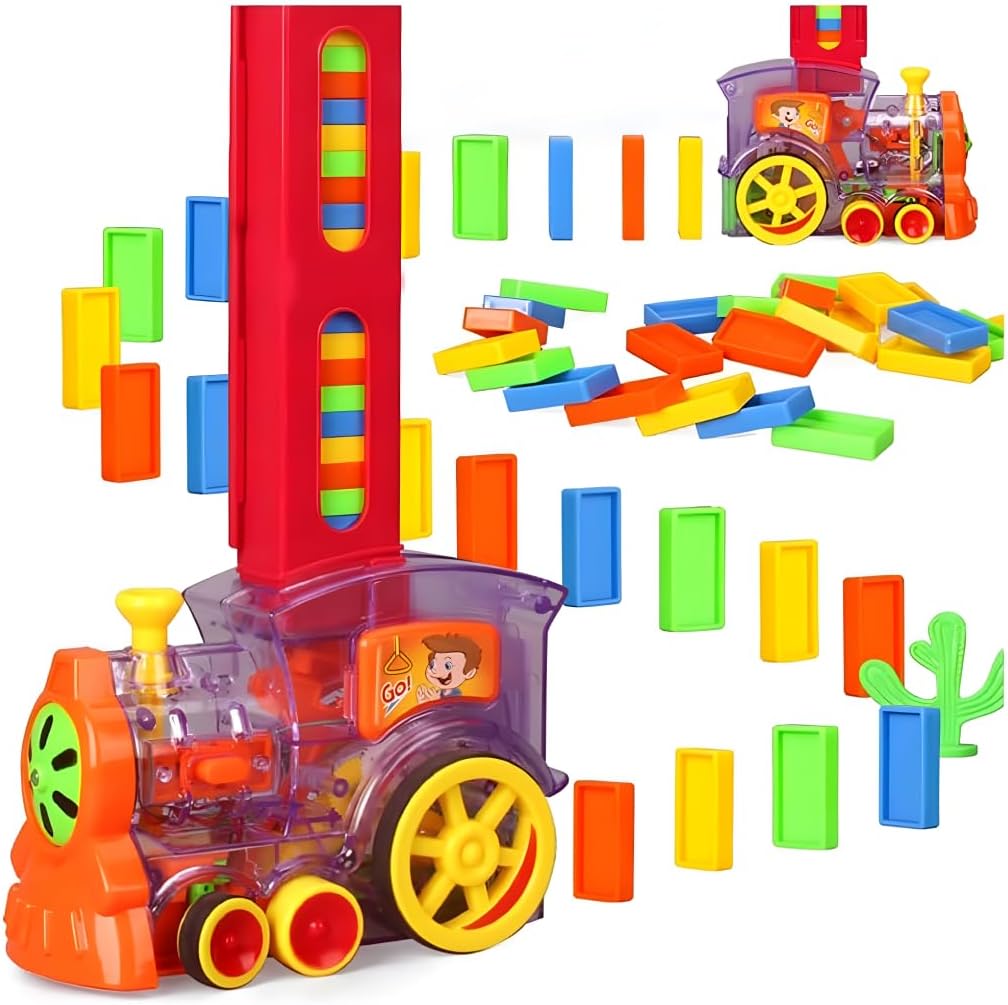 Buy KEENBEY Domino Train Toy, Domino Blocks Set for Kids, Educational ...