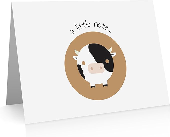 Amazon.com : Cow Note Cards (24 Fold-over Cards and Envelopes) : Health ...