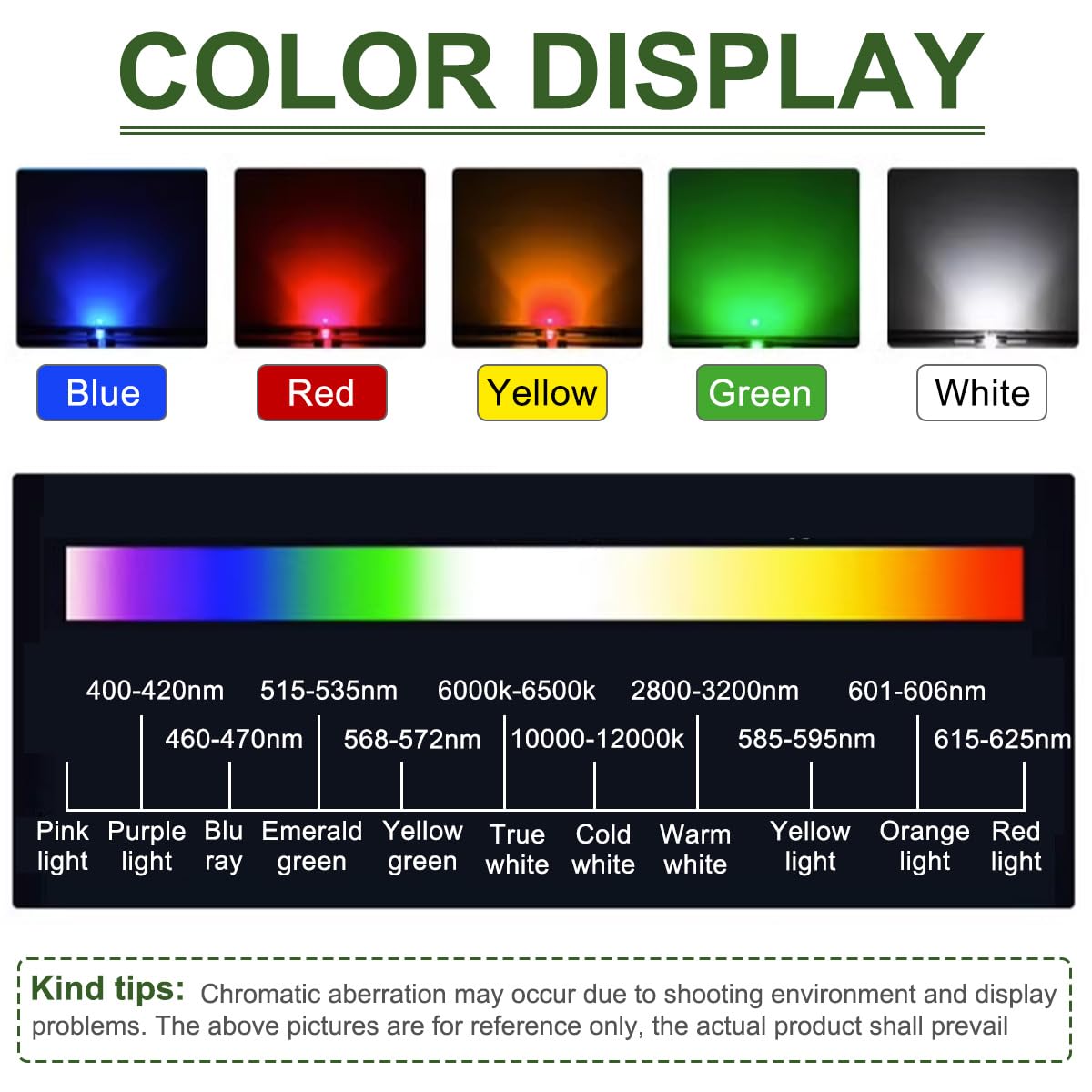Snapklik.com : DAOKAI SMD LED Diodes 5 Types Colors 5730 Red Yellow ...