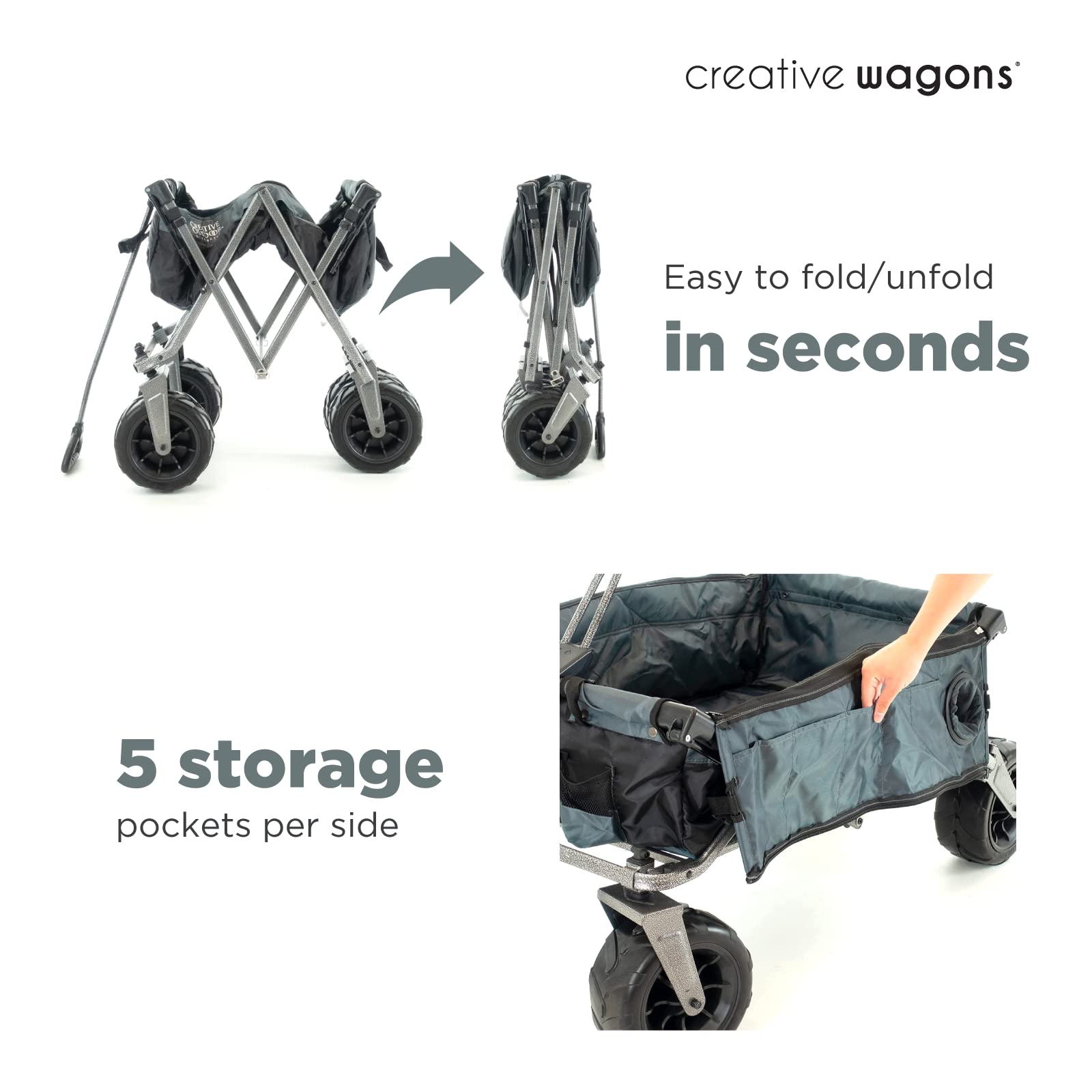 Snapklik.com : Creative Outdoor Push Pull Stroller Wagon, Beach Hauler XXL