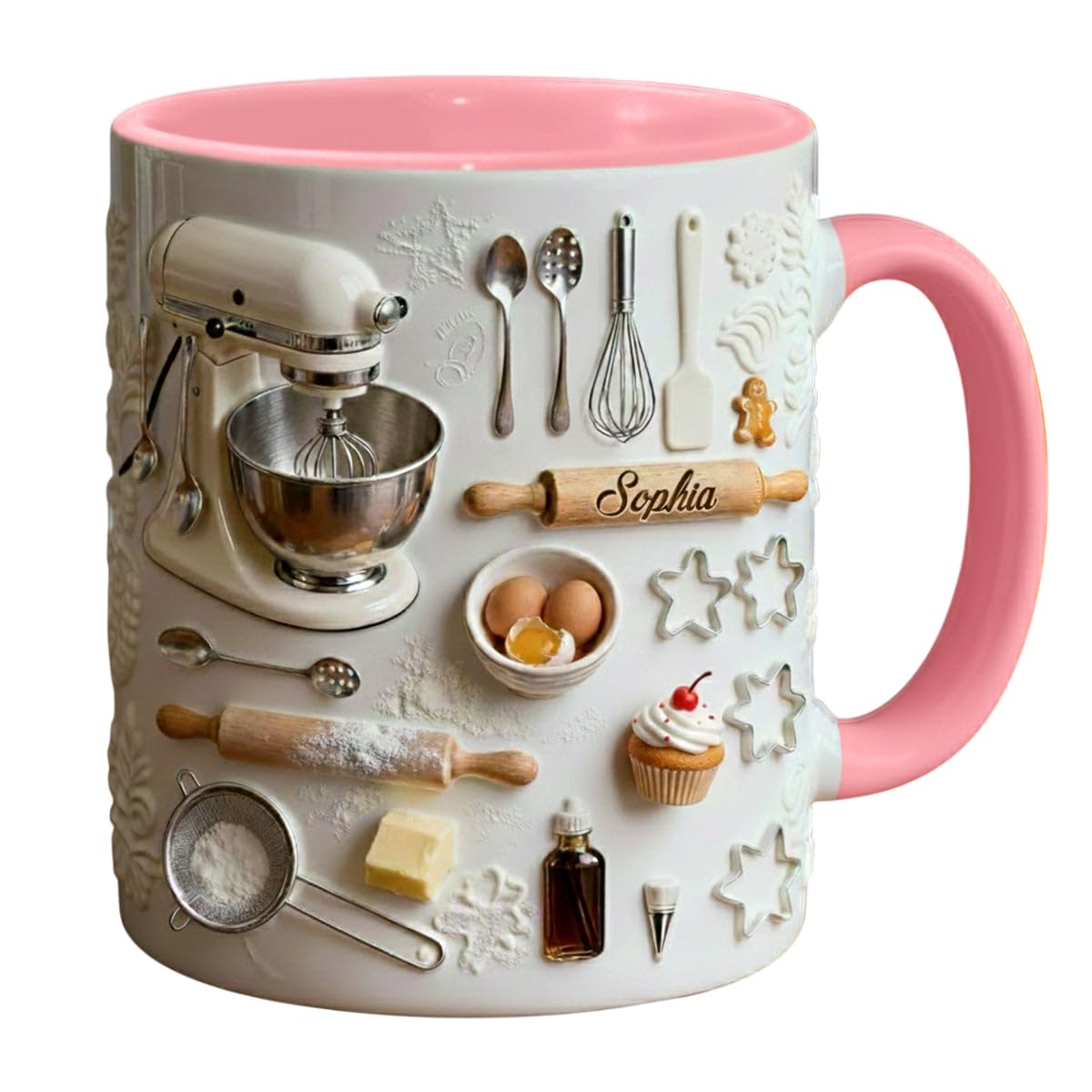 Amazon.com: Love Baking Personalized Baking Accent Mug & Coaster Custom ...
