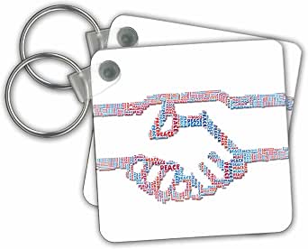 Amazon.com: Key Chains Handshake word cloud art lots of positive words ...