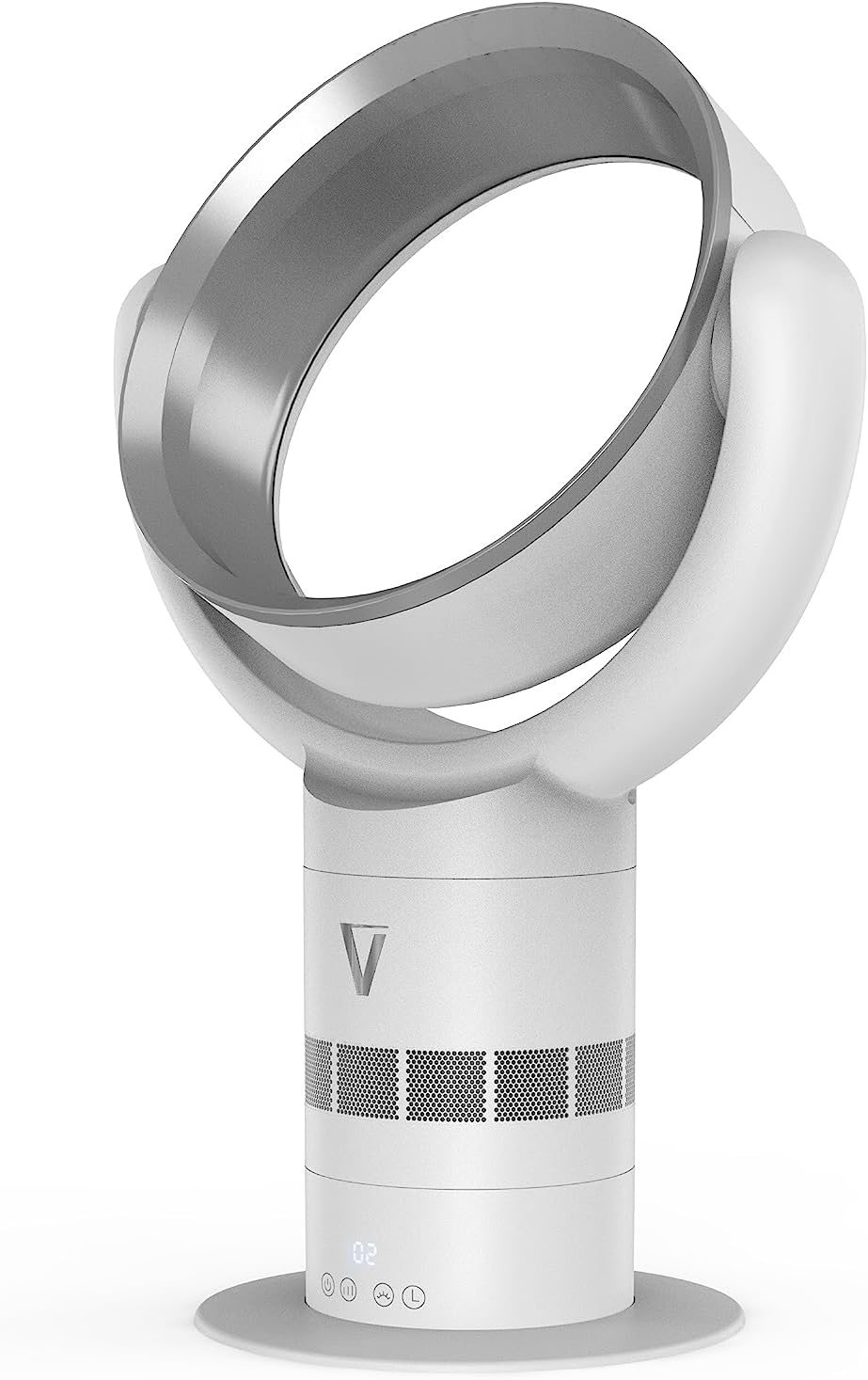 VORTEX AIR HALO Bladeless Quiet Air Cooler in White & Silver - Portable ...