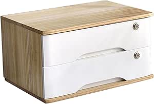 Amazon.com: Wood Desktop Storage Box with Lock Wooden Tabletop Cabinet ...