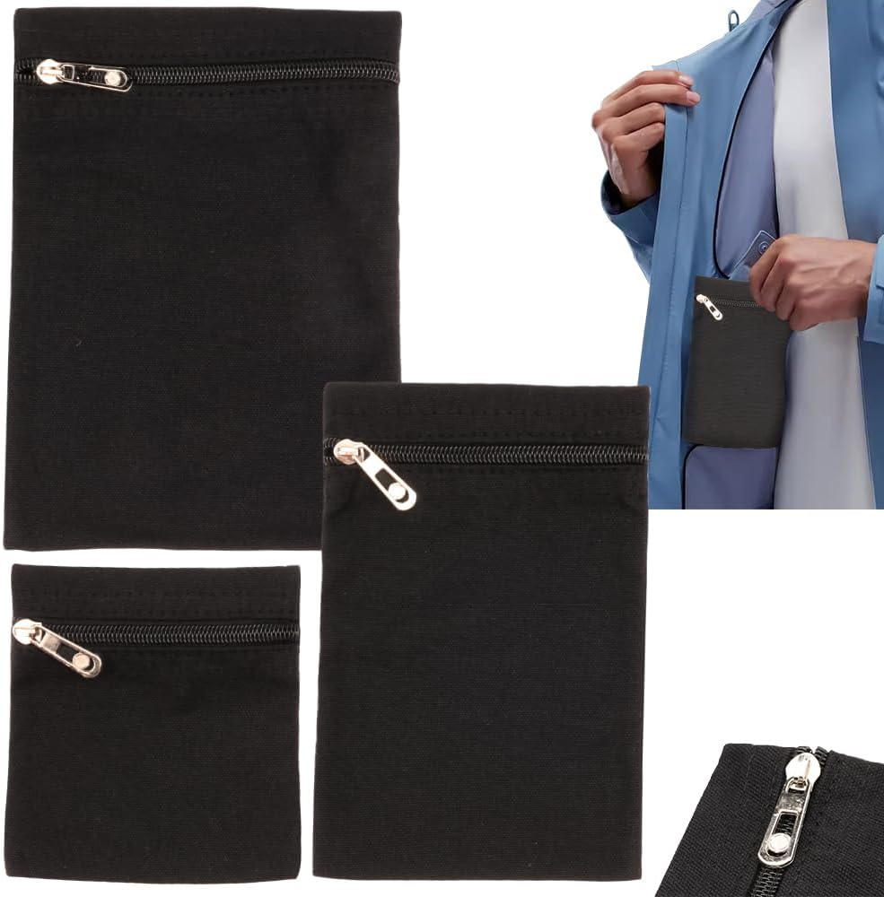 Amazon.com: Sew-in Side Pocket with Zipper, 3 Pack Coat Inside Pockets ...