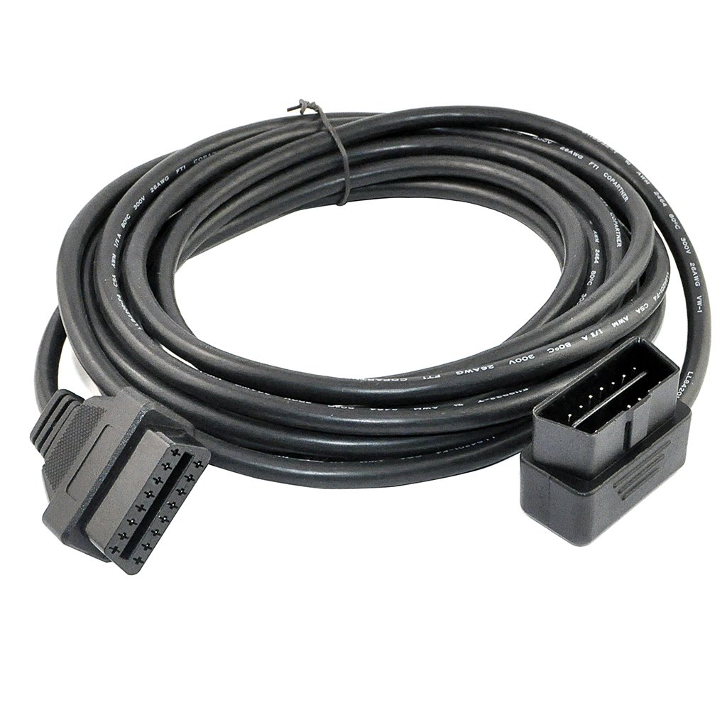 Snapklik.com : 5M/16.4ft OBD II Cable OBD2 16 Pin Right/Left Angle Male ...