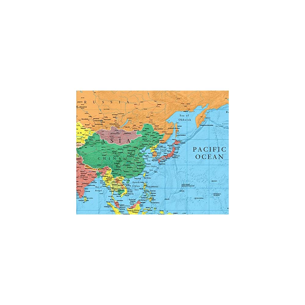 Buy 24x36 World Wall Map by Smithsonian Journeys - Blue Ocean Edition ...
