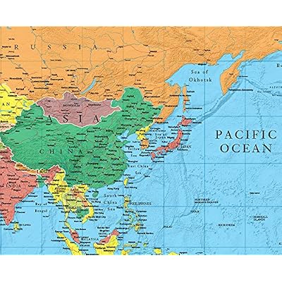 Buy 24x36 World Wall Map by Smithsonian Journeys - Blue Ocean Edition ...