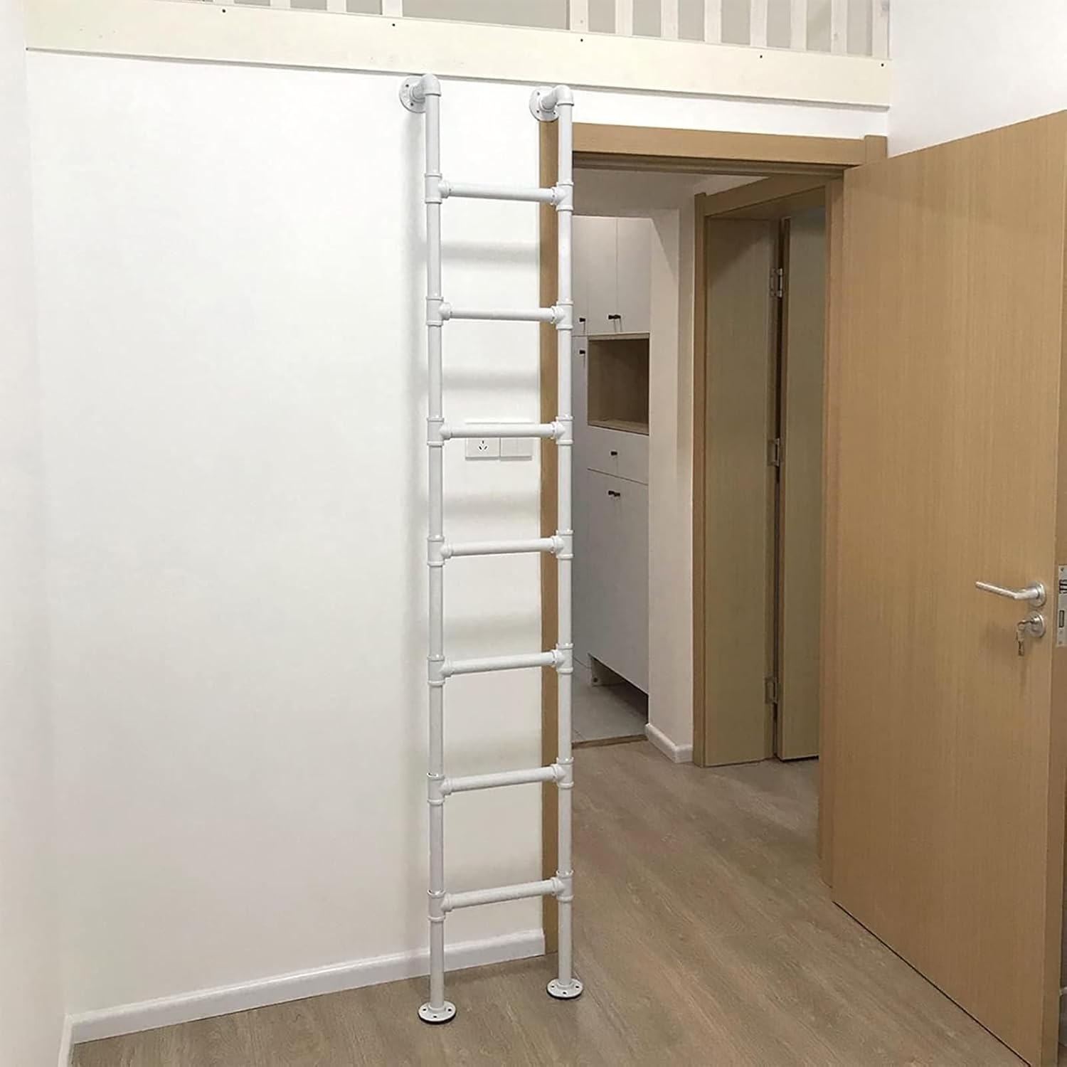 Basement Window Well Egress Ladder, 2 Story Wall Mounted Metal Ladder ...