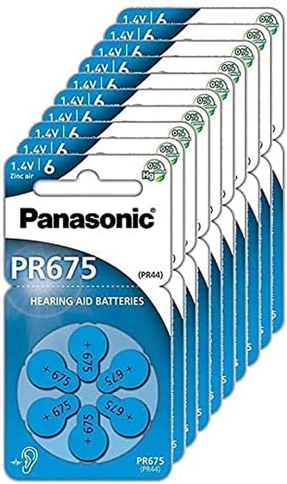 Panasonic PR675 Zinc Air batteries for hearing aids, type 675, 1.4V ...