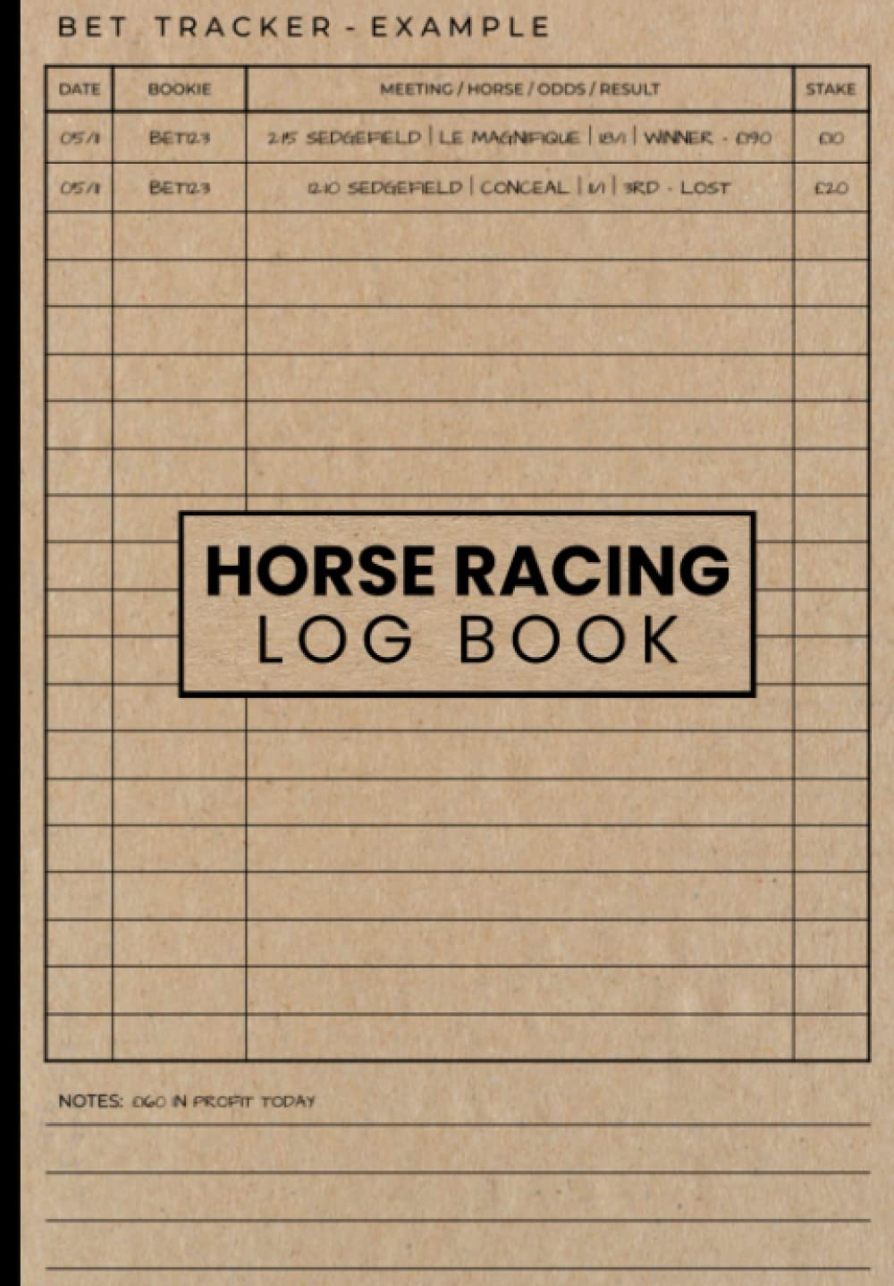 Horse Racing Log Book: Horse Racing Gifts for Men | Track Profits ...