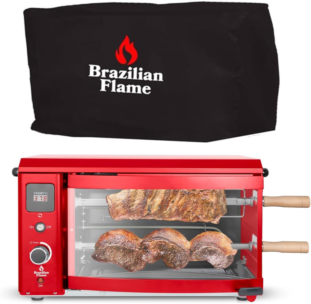 Amazon.com: Brazilian Flame Churrasco® Rotisserie Grill Roaster with 2 ...