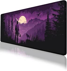 Amazon.com: Survival Desk Mat Gaming Mouse Pad Wild Warrior Axe Purple ...