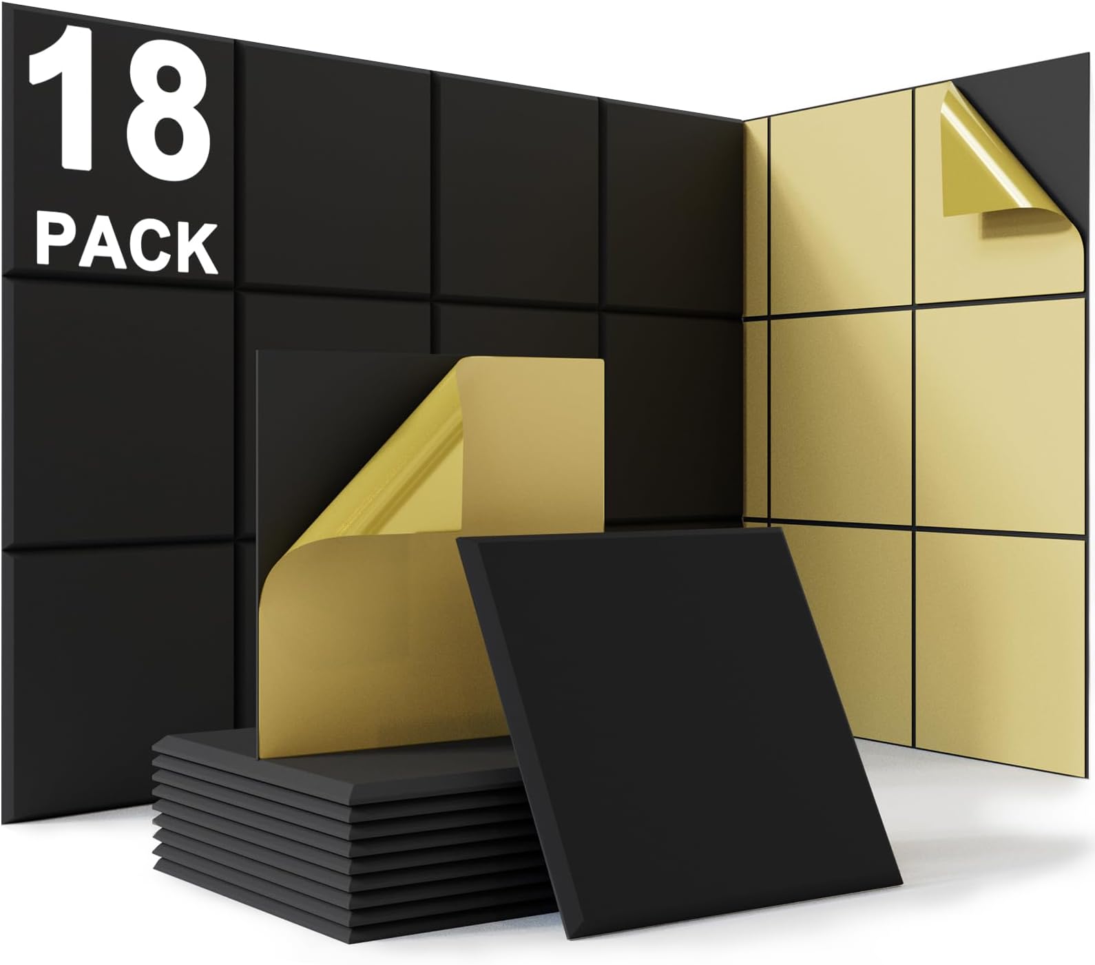 Amazon.com: JumpSync Acoustic Foam Panels Black, 12 Pack – Self ...