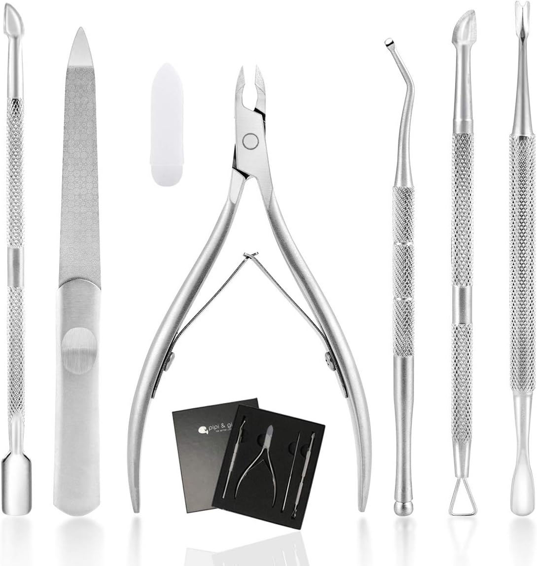 Amazon.com: Cuticle Trimmer with Cuticle Pusher, 6 Pcs Manicure Tools ...