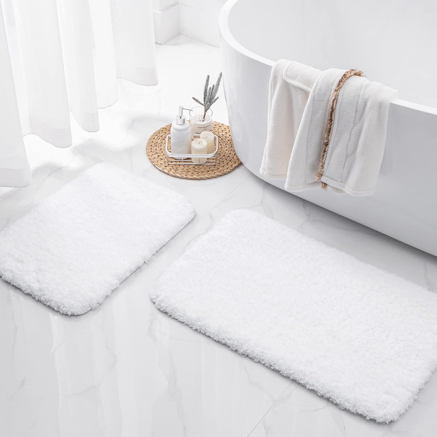 Amazon.com: Ashler Bathroom Rug Non Slip Microfiber Bath Area Rugs, 2 ...