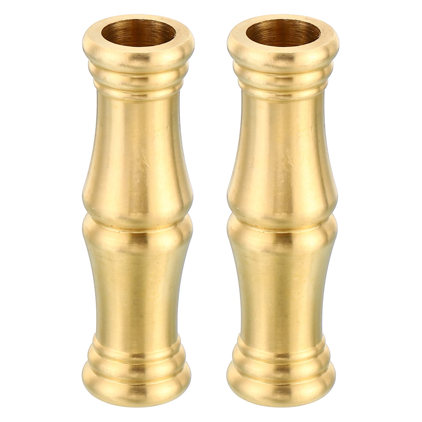 PATIKIL 15.5x54mm Solid Brass Lamp Neck, 2 Pack Threaded Turned Brass ...