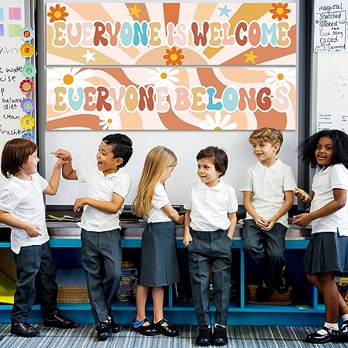 Snapklik.com : 2 Pack Groovy Classroom Decorations Boho Welcome Banner ...