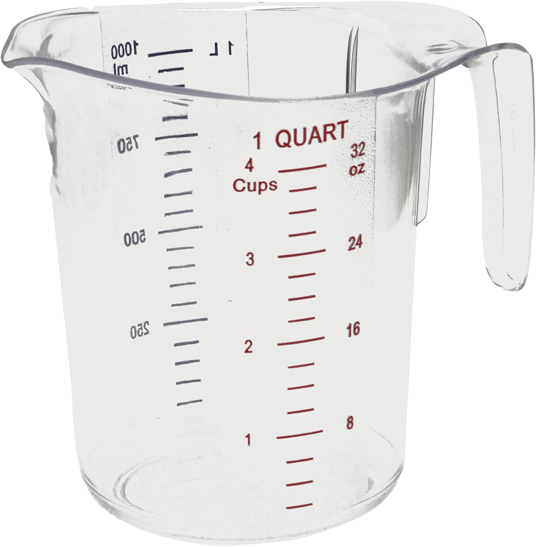 Amazon.com: Plastic Measuring Cup For Liquids 4 -Cup With Easy To Read ...