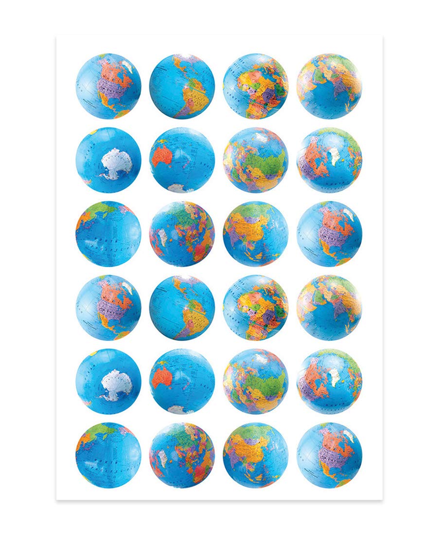 Amazon.com: Hygloss Globe Stickers Perfect for Arts, Crafts, Classroom ...