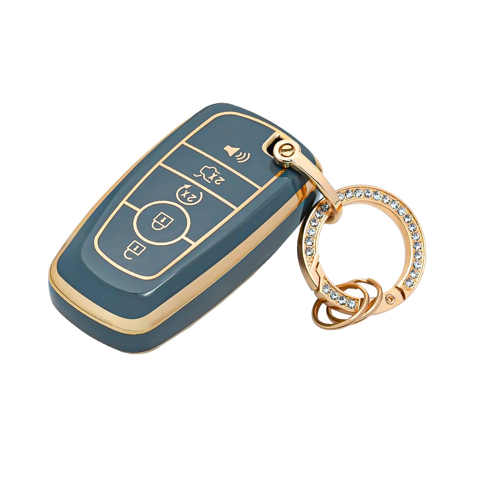 Amazon.com: OFFCURVE Key Fob Cover with Keychain for Ford Fusion ...