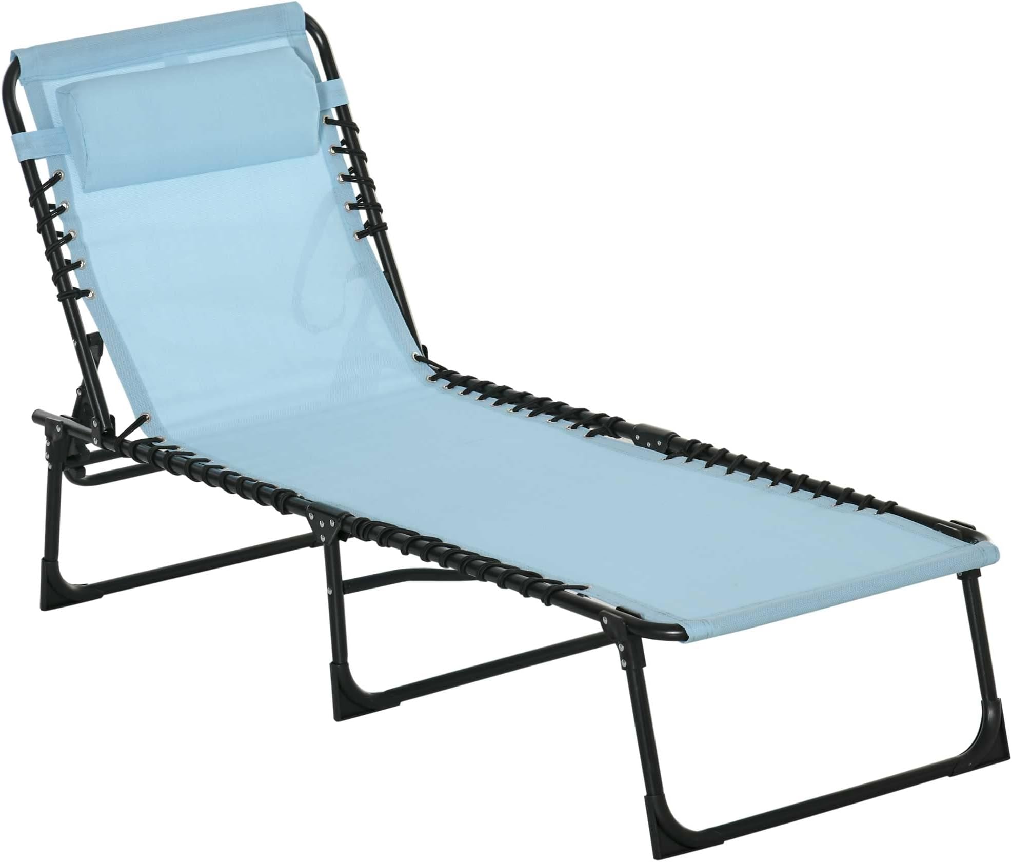 Outsunny Outdoor Folding Lounge Chair, 4-Level Adjustable Chaise Lounge ...