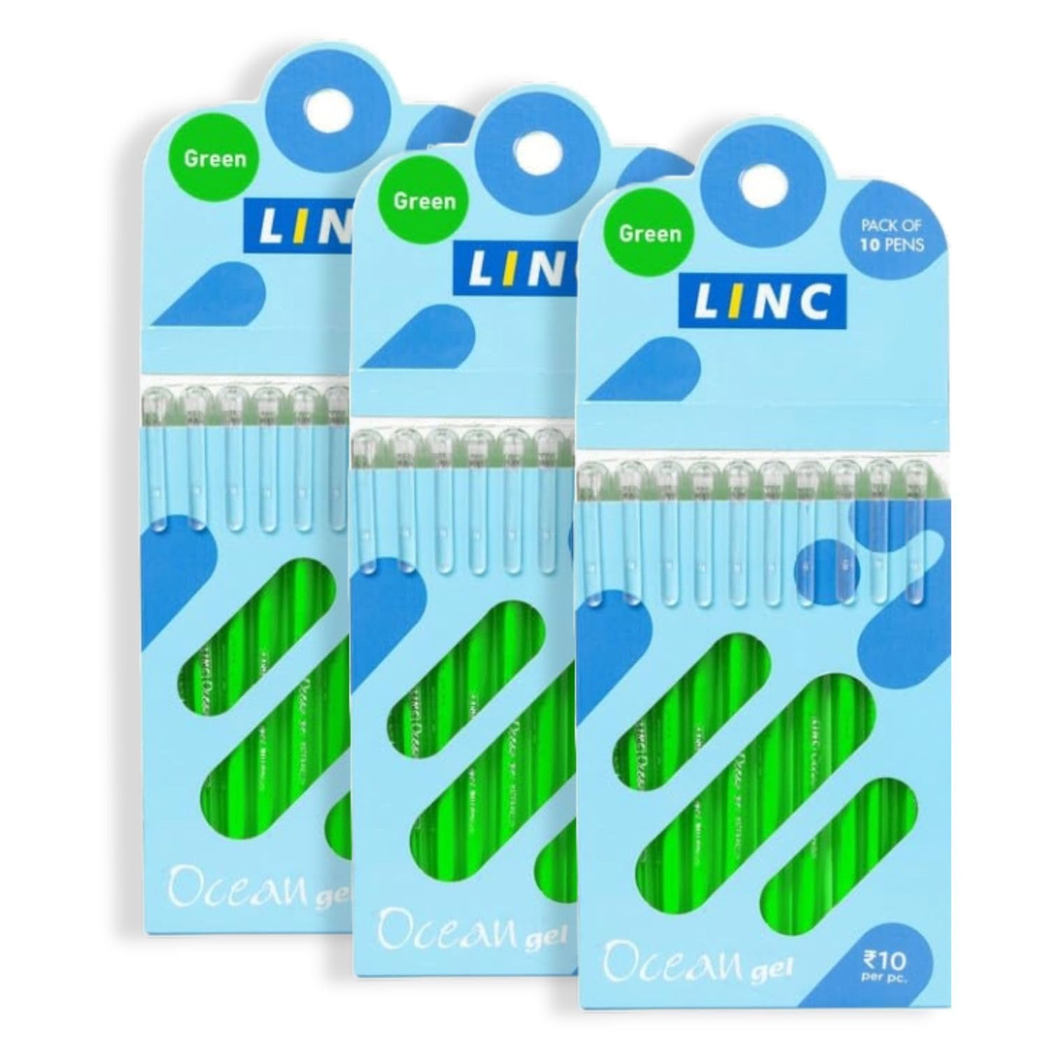 Linc Ocean 0.55mm Classic Gel Pen | Green Ink, Pack of 30 : Amazon.in ...