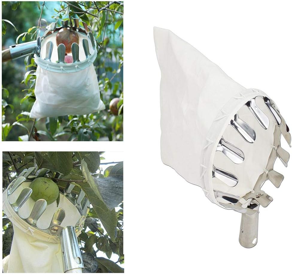 FLAIGO Fruit Picker Head Basket with Bag Garden Farm Fruit Catcher ...