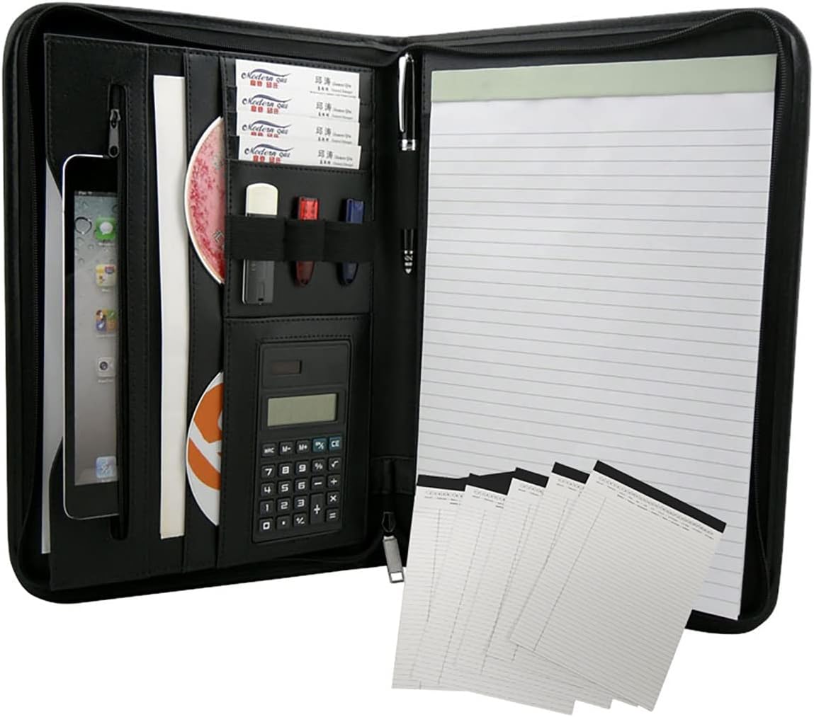 Amazon.com: document organizer folio,leather binder, Padfolio Portfolio ...