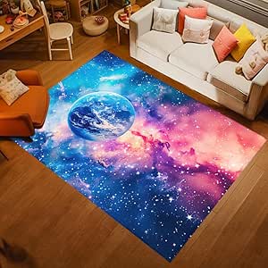 Amazon.com: Space Rug - Galaxy Carpet Planet Rug for Kids Room - 80x60 ...