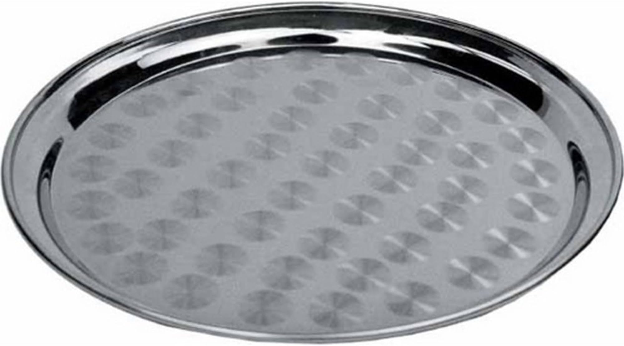 Amazon.com | Winco Round Tray with Swirl Pattern, 14-Inch, Stainless ...