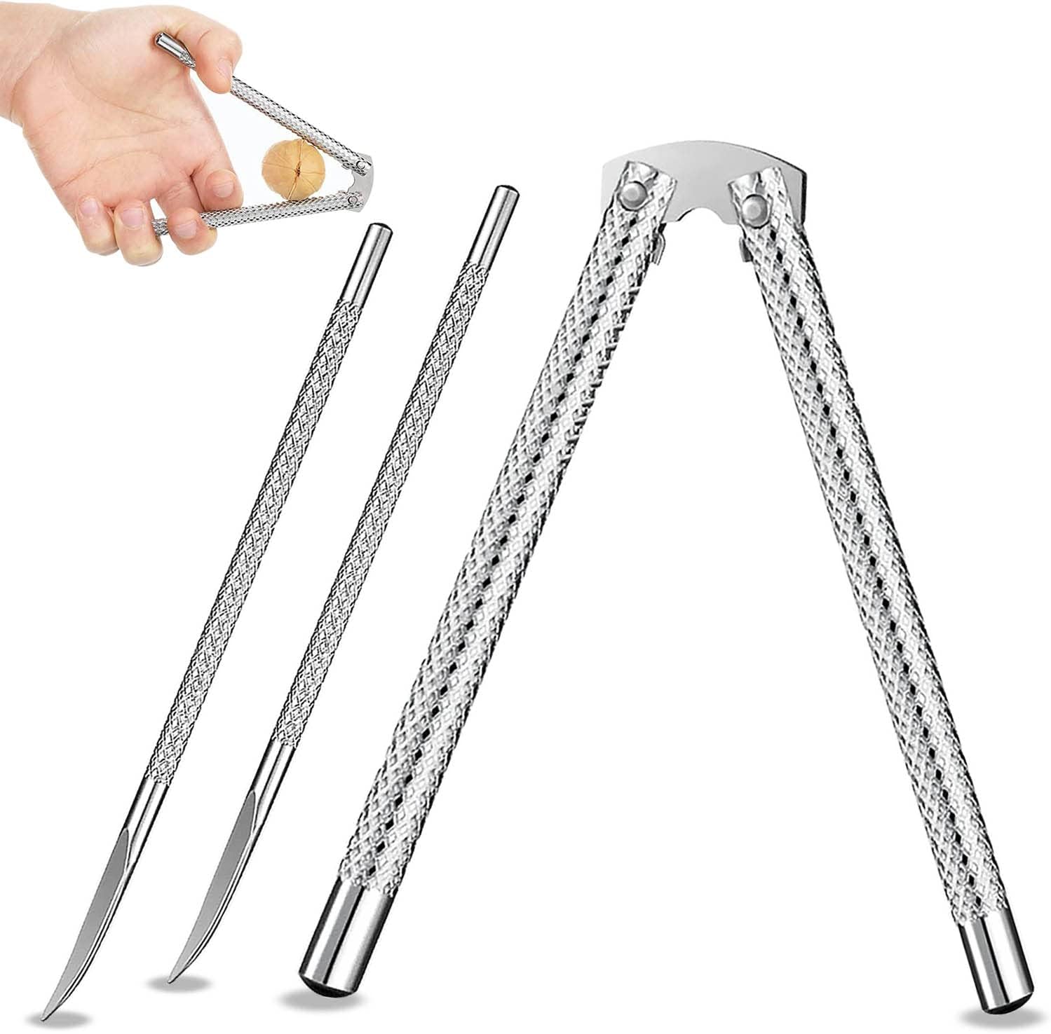 Amazon.com: 9 Pieces Nut Crackers and Picks Stainless Steel Nutcracker ...