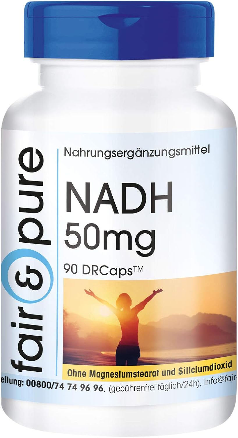 Fair & Pure® - NADH Capsules - 50mg - high dose - Vegan - 90 DRcaps : Amazon.co.uk: Health ...