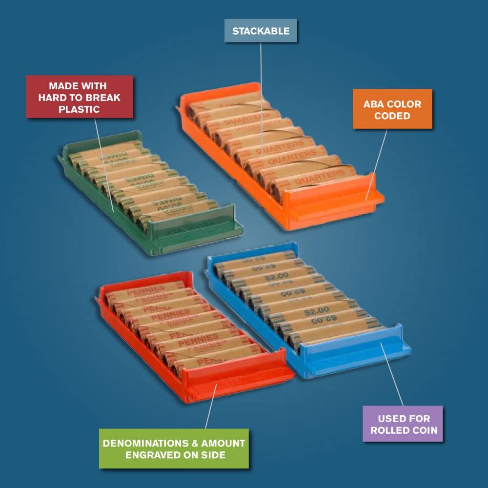 Snapklik.com : Plastic Rolled Coin Storage Trays Penny, Nickel, Dime ...