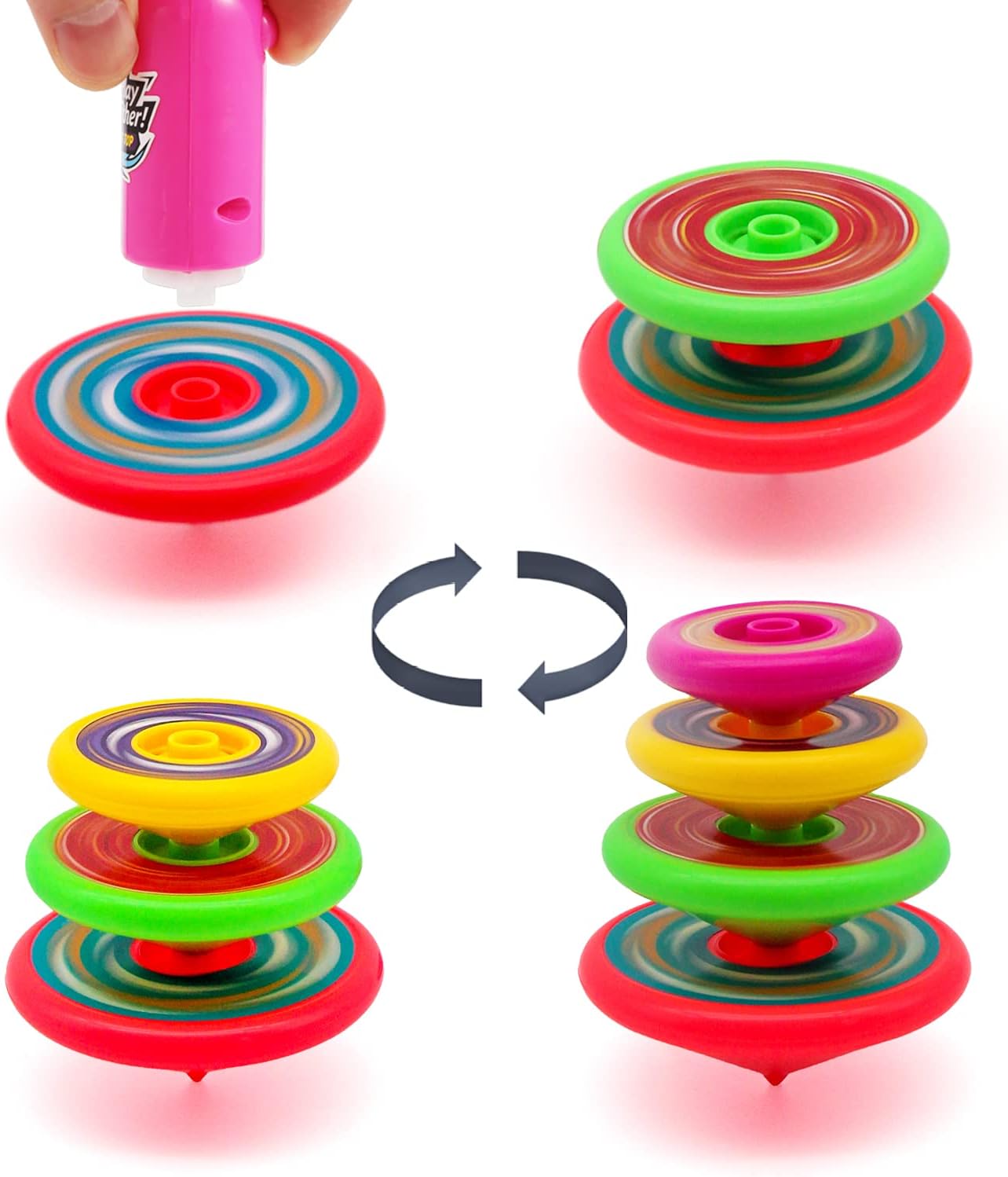 Amazon.com: Beyork Spinning Tops Super Stacking Tops Kit Stackable Toys ...
