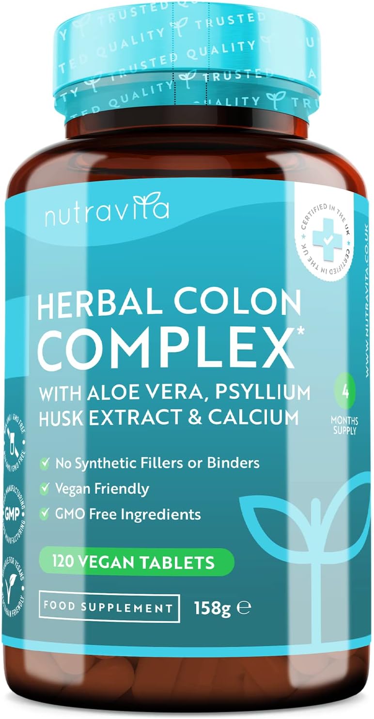 Herbal Colon Cleanse Complex - 120 Vegan Tablets - Enriched with Aloe ...