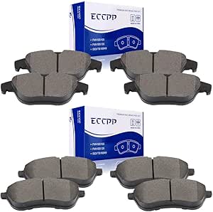 Amazon.com: ECCPP Brake Pads, 8pcs Front Rear Ceramic Disc Brakes Pads Set fit for 2012 2013 ...
