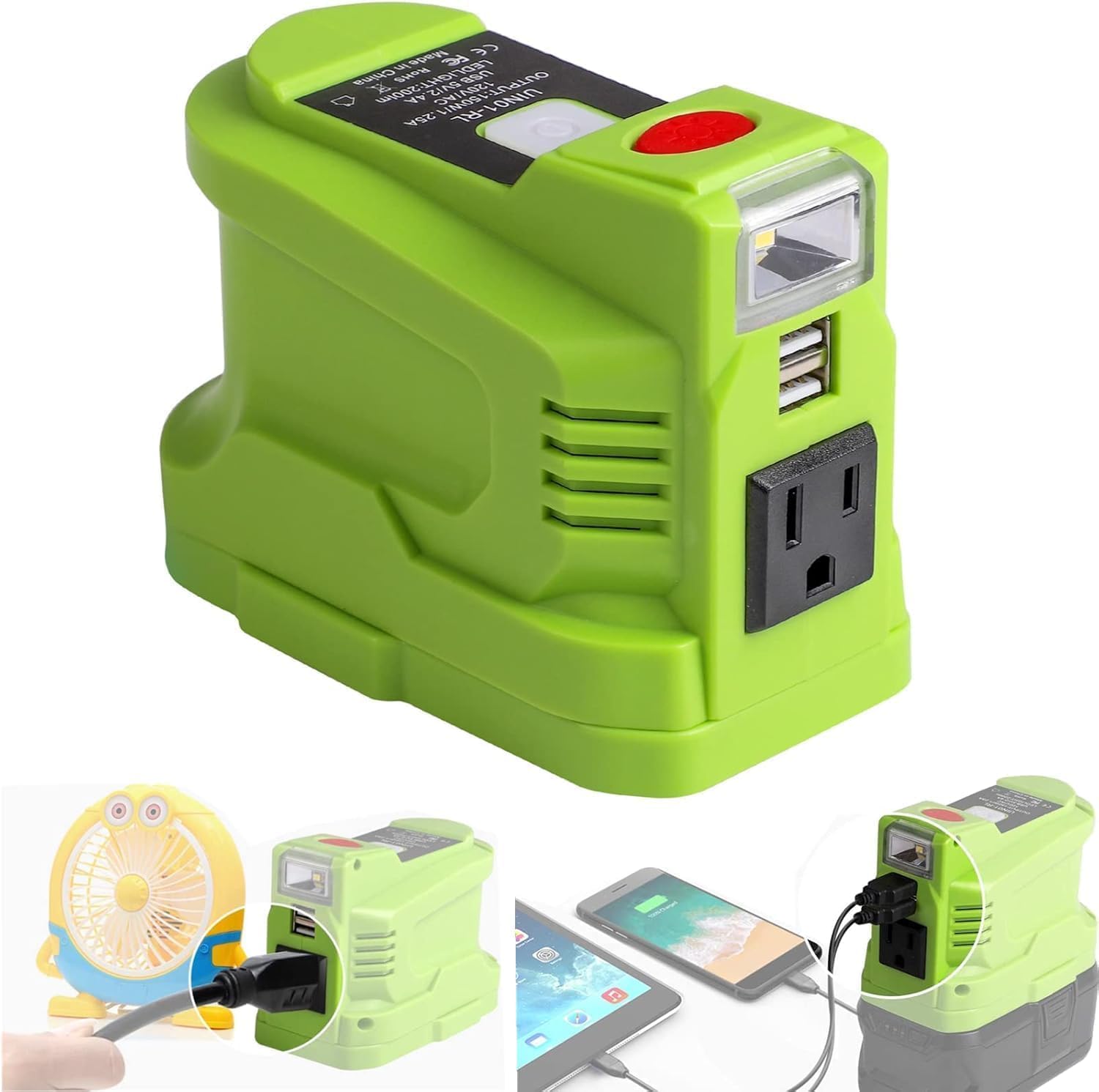 Amazon.com: Portable Power Adapter for RYOBI 18V Battery, DC 18V to AC ...