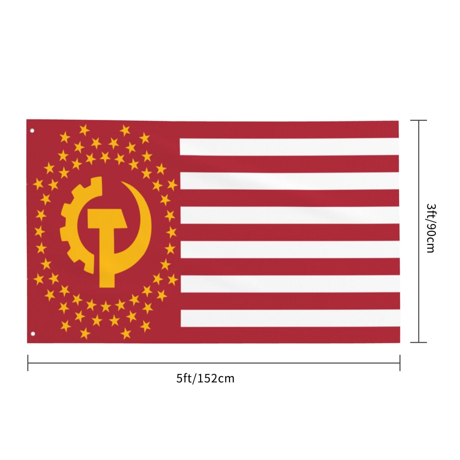 Flags Of Communist America Red Star Hammer And Sickle Badge With