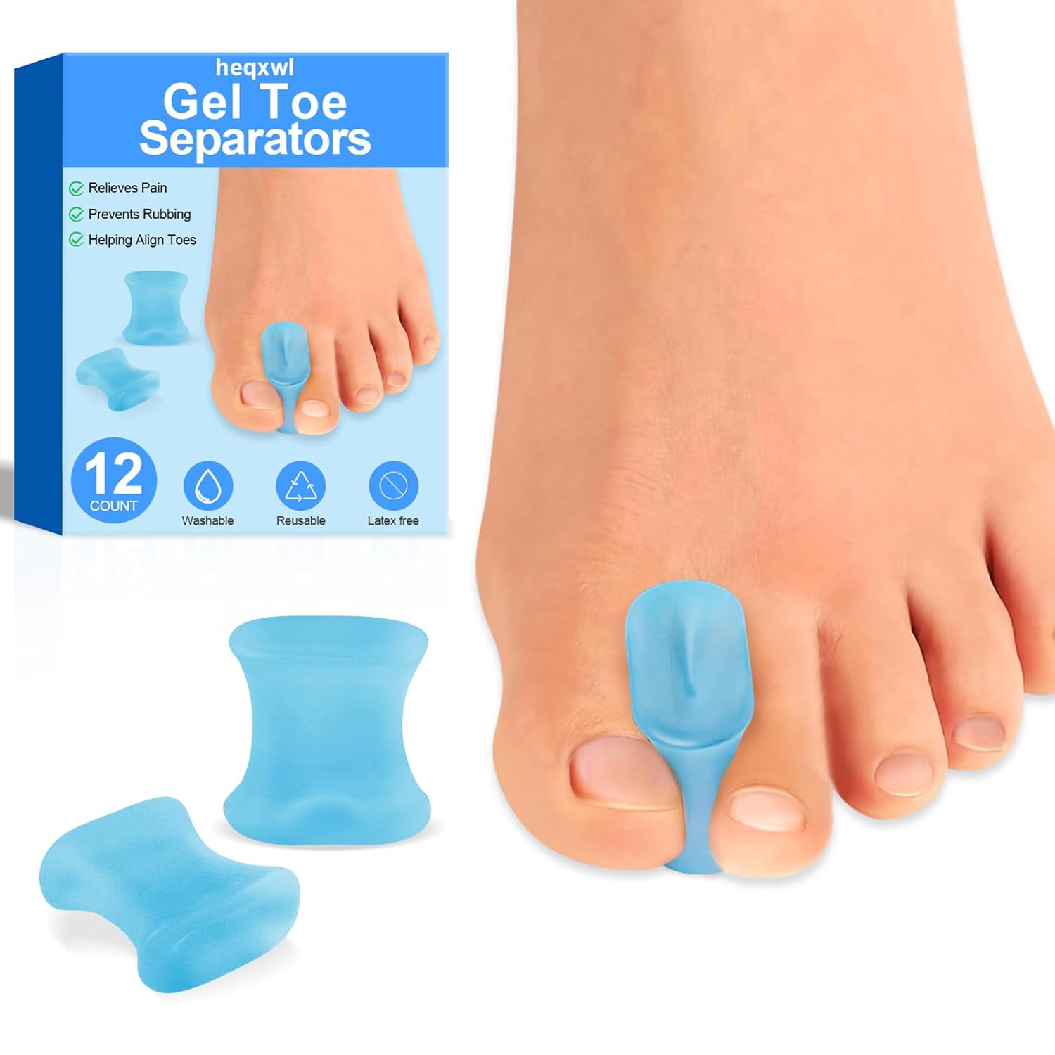 Amazon.com: 12 Pack Gel Toe Separators, Bunion Toe Spacers for ...