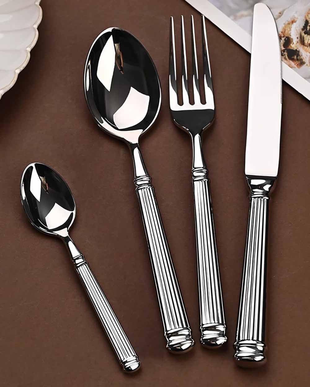 Amazon.com | Silverware Set for 4 Morden Flatware Set 16 Pieces 18/10 ...
