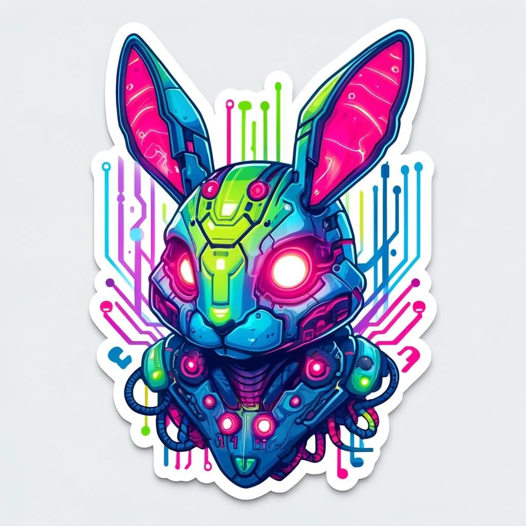 Amazon.com - Cyberpunk Rabbit Sticker Decal - Futuristic Design for ...