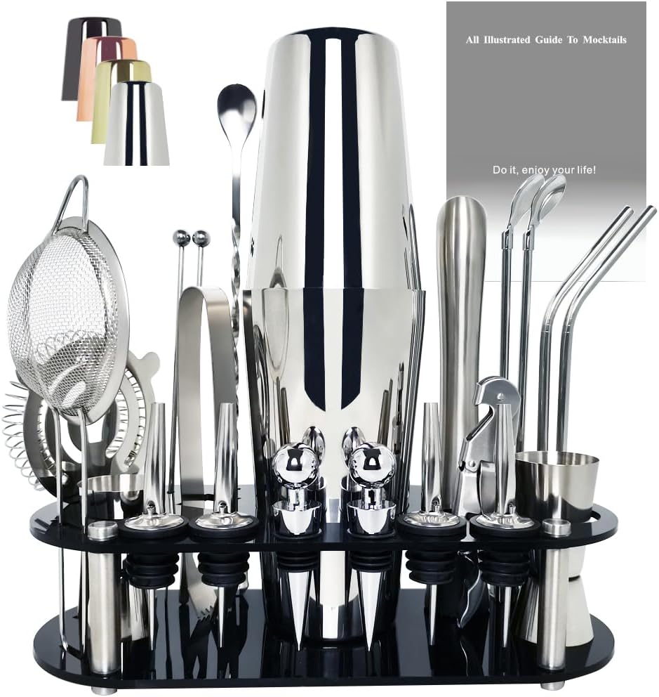 Amazon.com: 22-Piece Cocktail Shaker Set, 25/20oz Bartender Kit ...