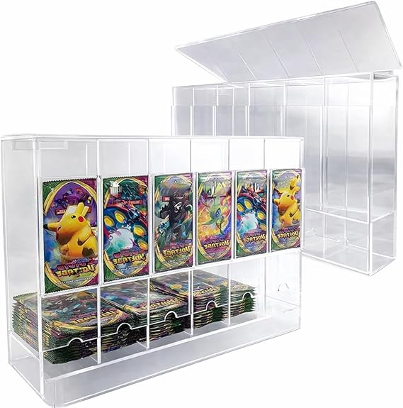 Amazon.com: EVORETRO Booster Pack Dispenser 6-Slot Acrylic TCG Display ...