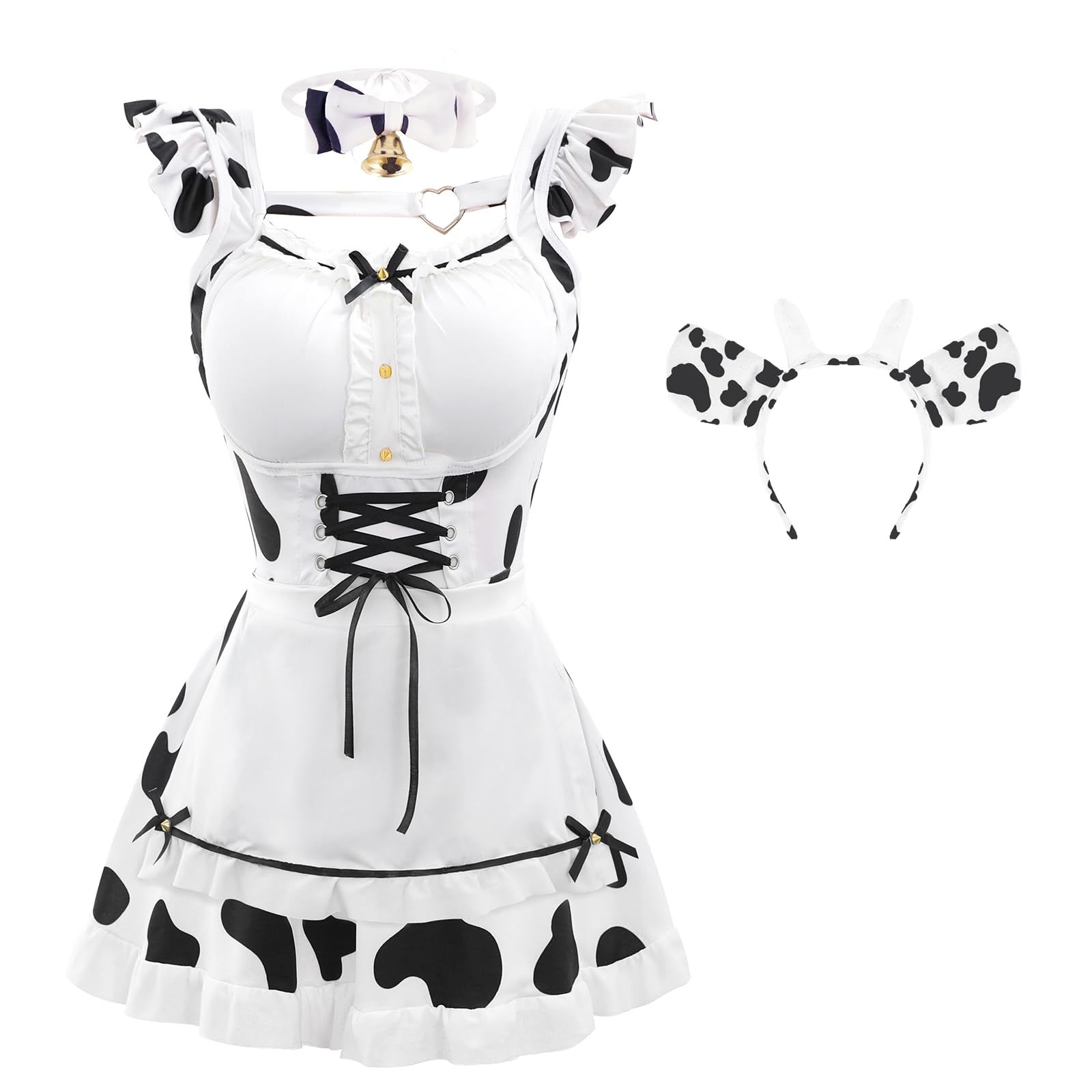 Amazon.com: Rolemix Cow Maid Cosplay Costume Anime Cow Dress for Women ...